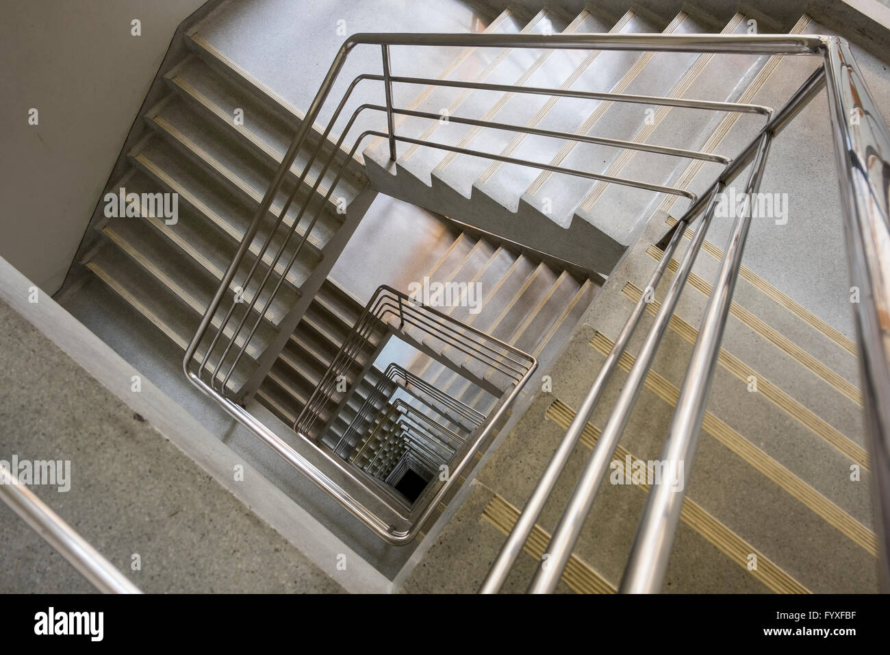 Upside view of a Square staircase Stock Photo - Alamy