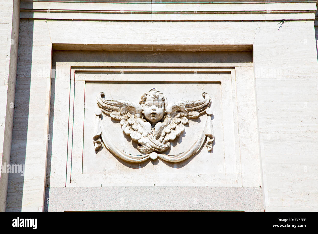 marble in old construction italy europe milan and statue Stock Photo ...