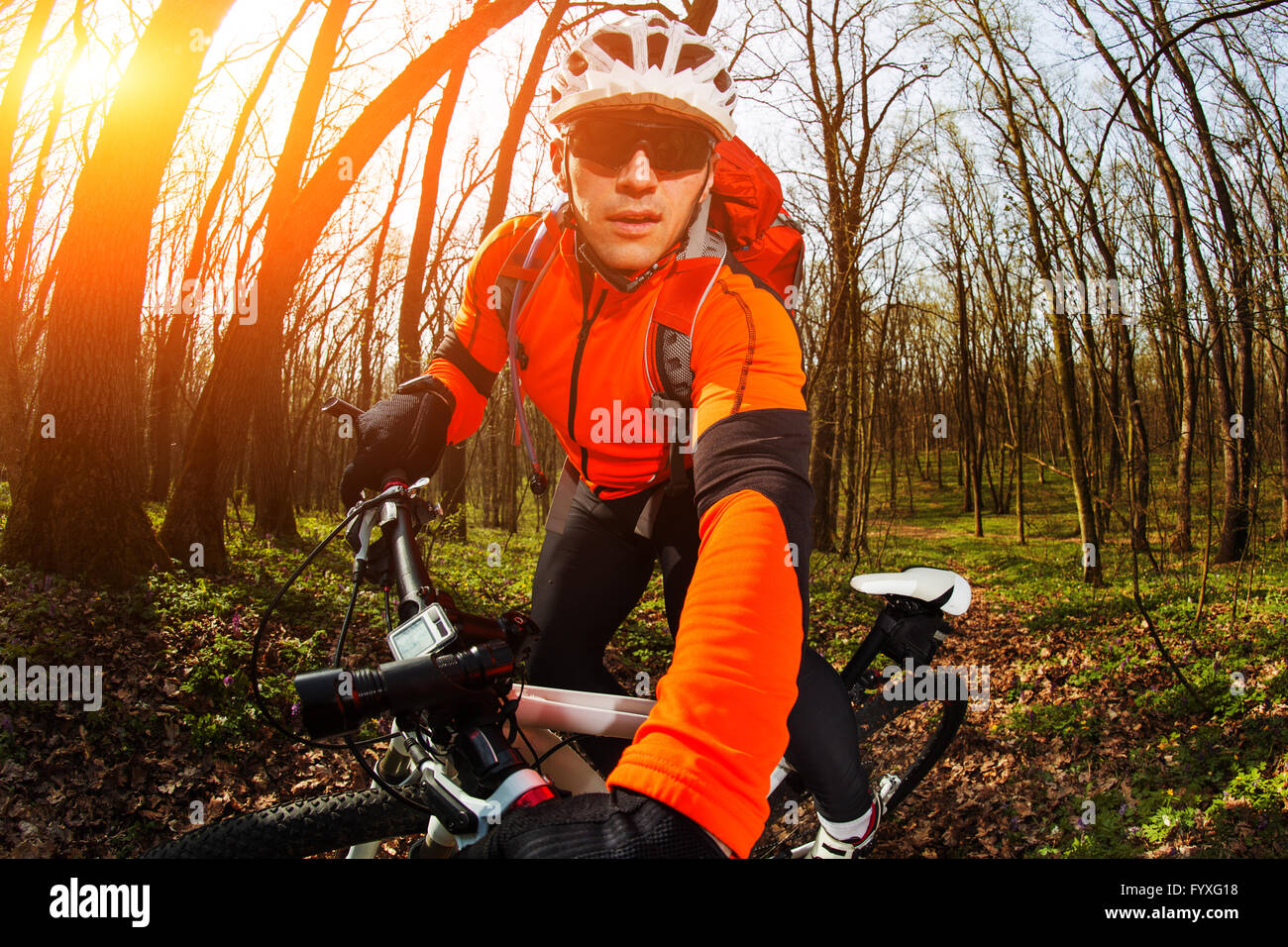 Cyclist on the Bike Stock Photo - Alamy