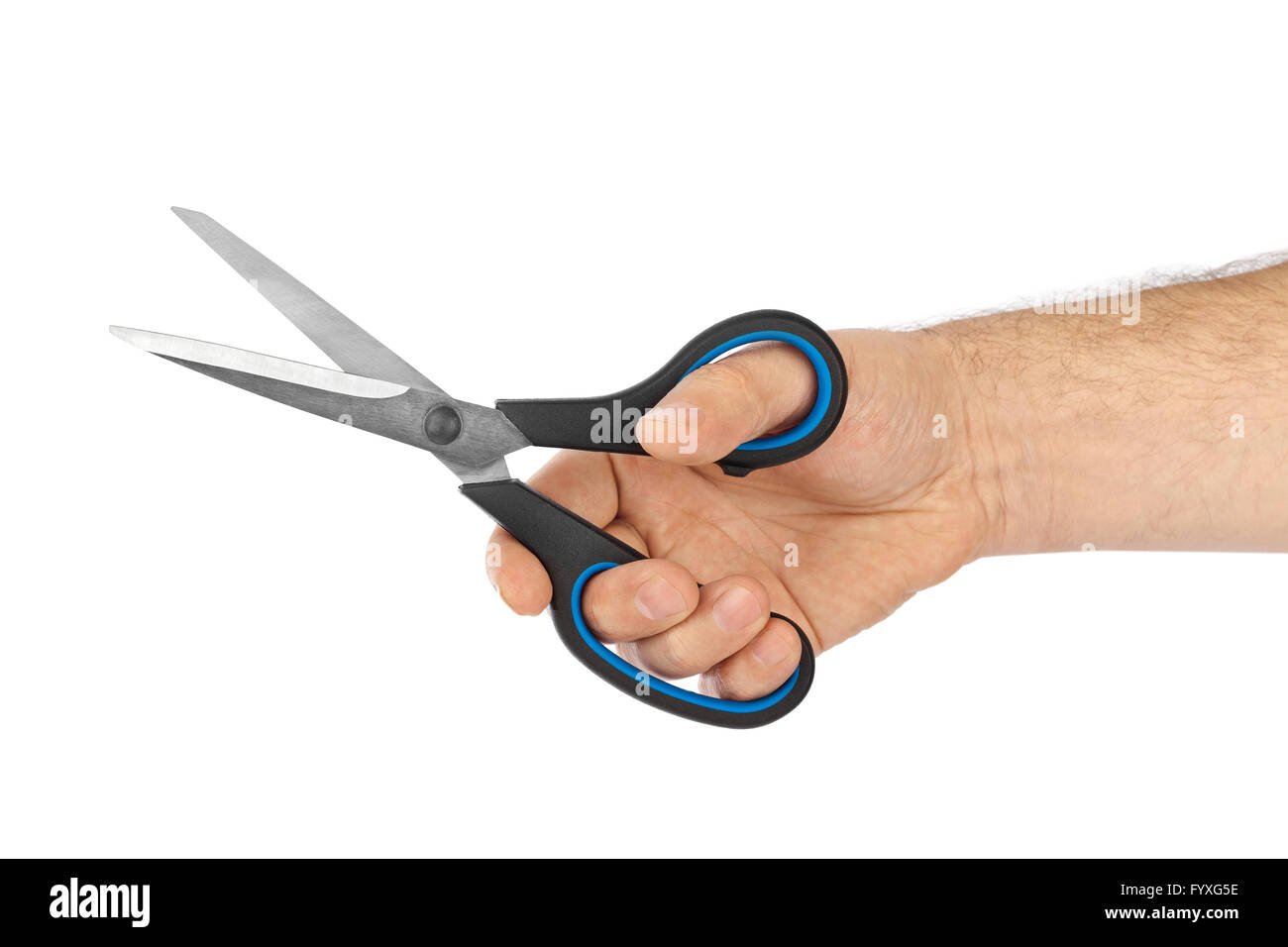 Scissors in hand Stock Photo - Alamy