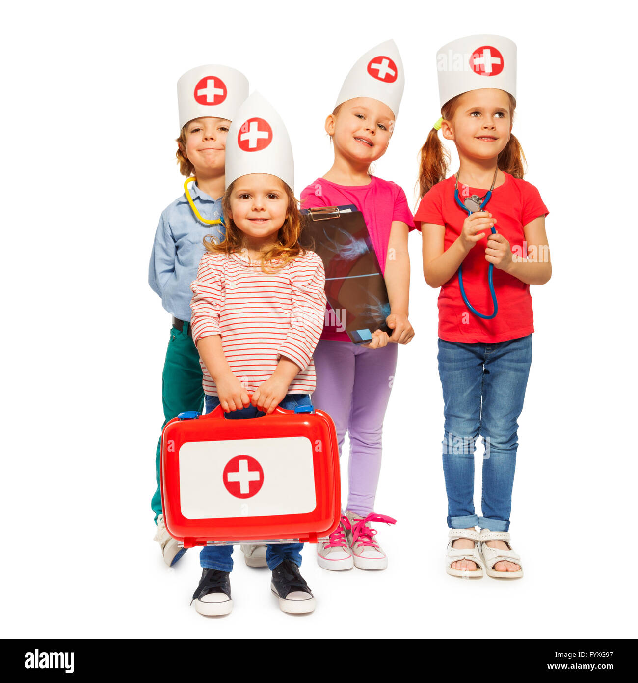 Little doctors giving an emergency aid Stock Photo - Alamy