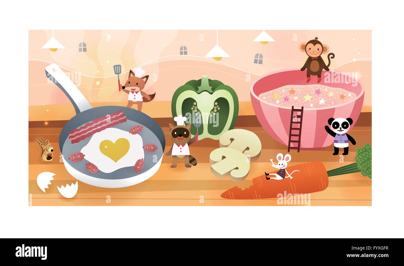 Animal cooking Stock Vector Images - Alamy