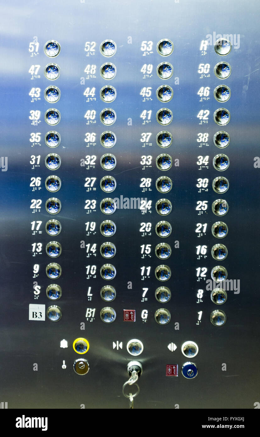 Elevator keypad buttons Stock Photo - Alamy