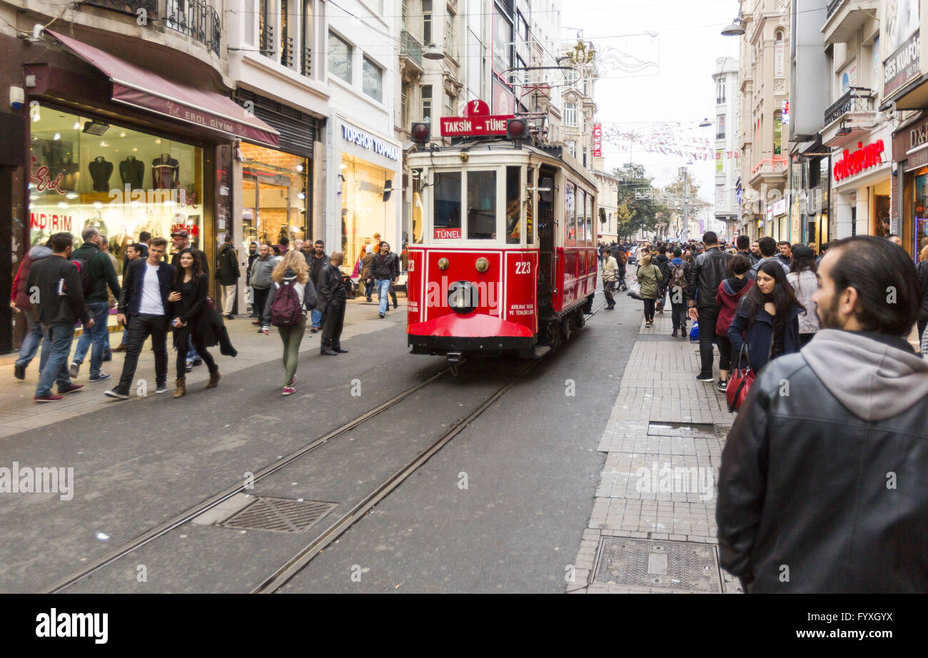 Istanbul red tram Stock Photo - Alamy