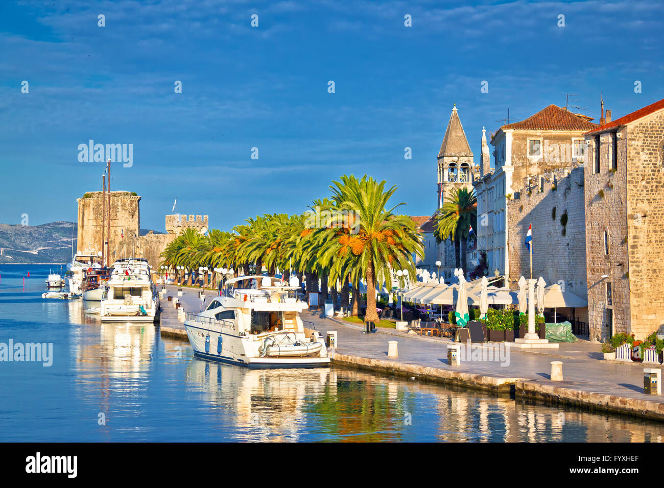 Historic Trogir waterfront architecture view Stock Photo - Alamy