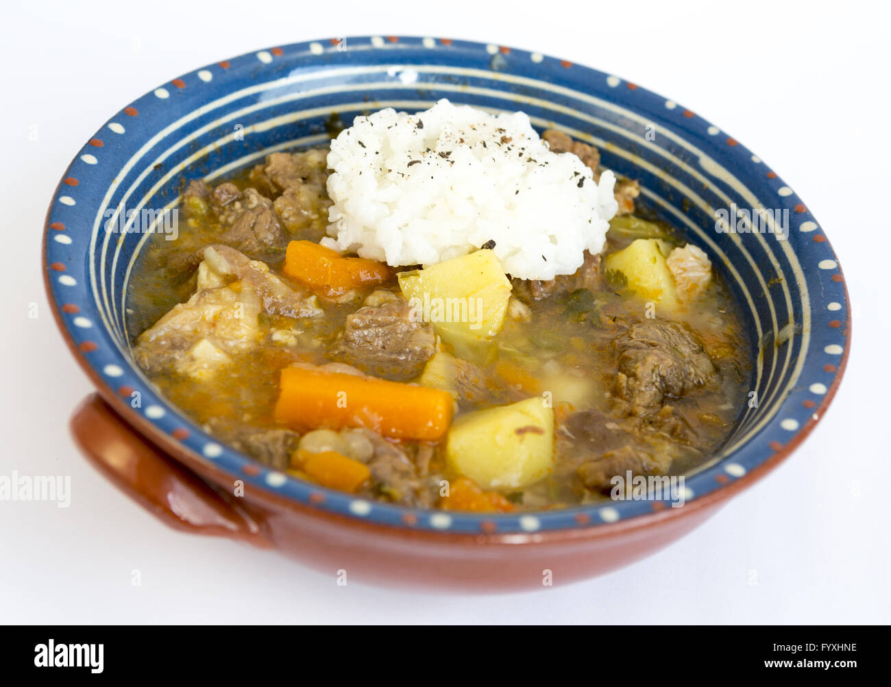 Beef stew with rice Stock Photo - Alamy
