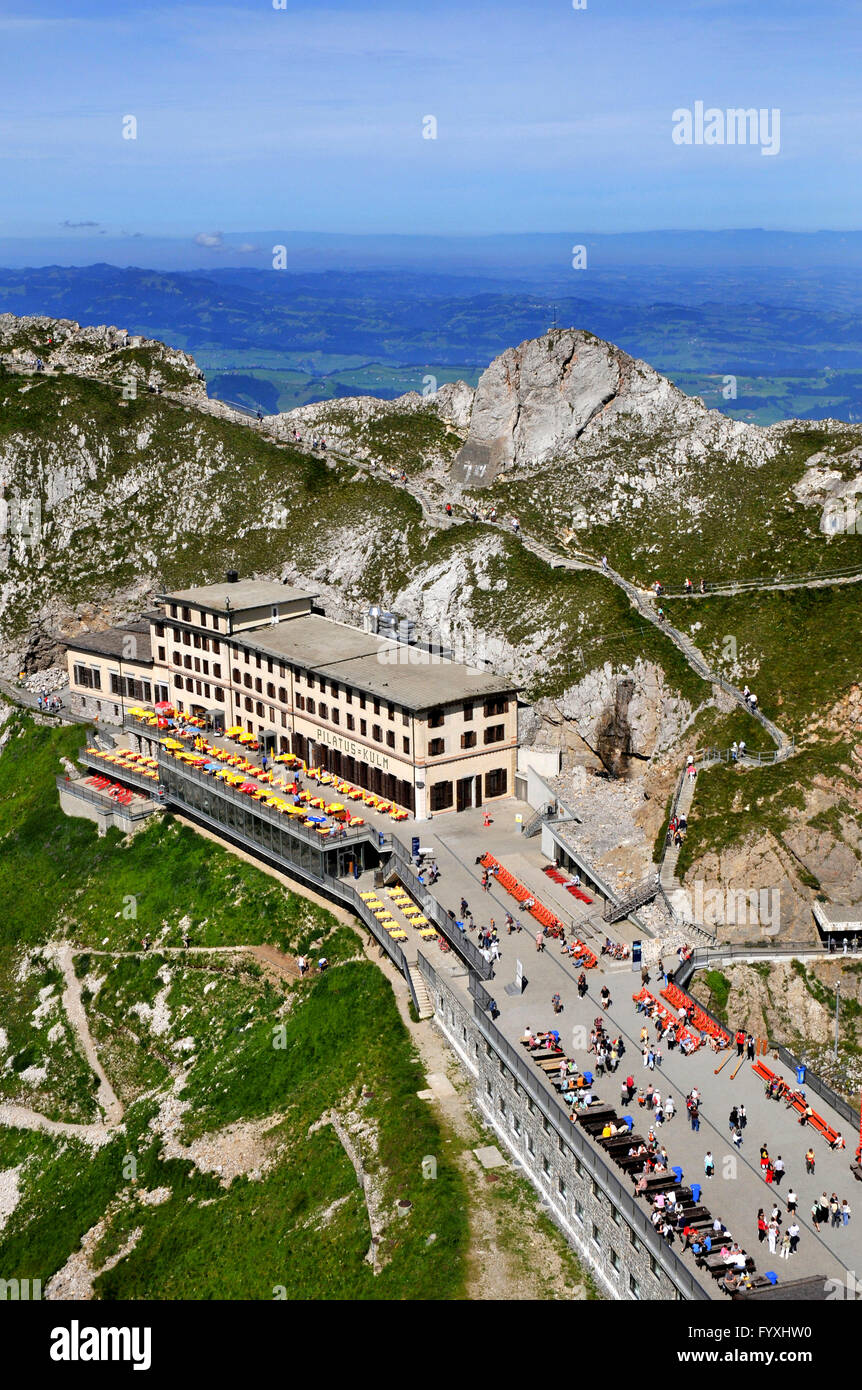 Mountain hotel Pilatus Kulm, Mount Pilatus, Canton of Obwalden ...