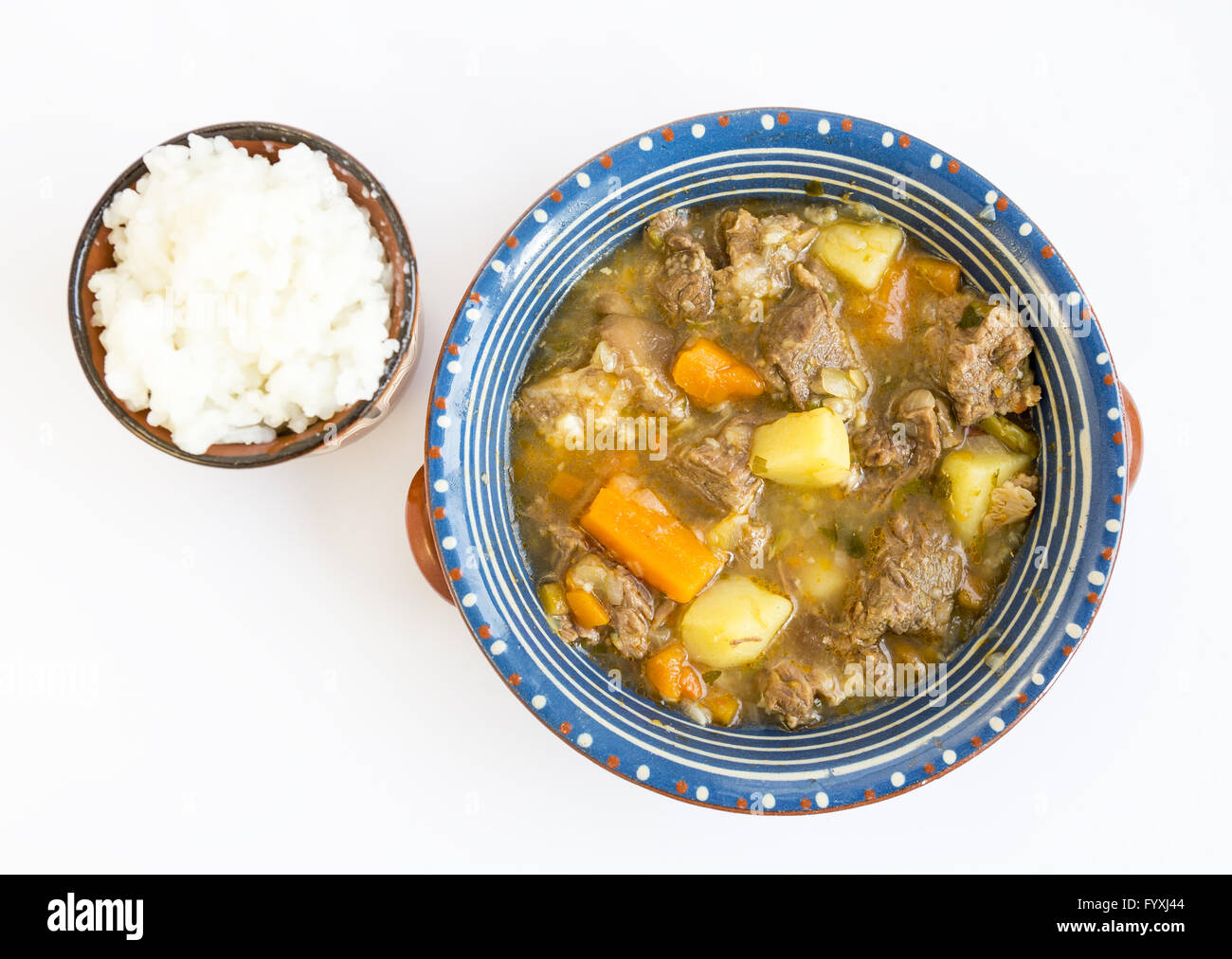 Beef stew with rice Stock Photo - Alamy