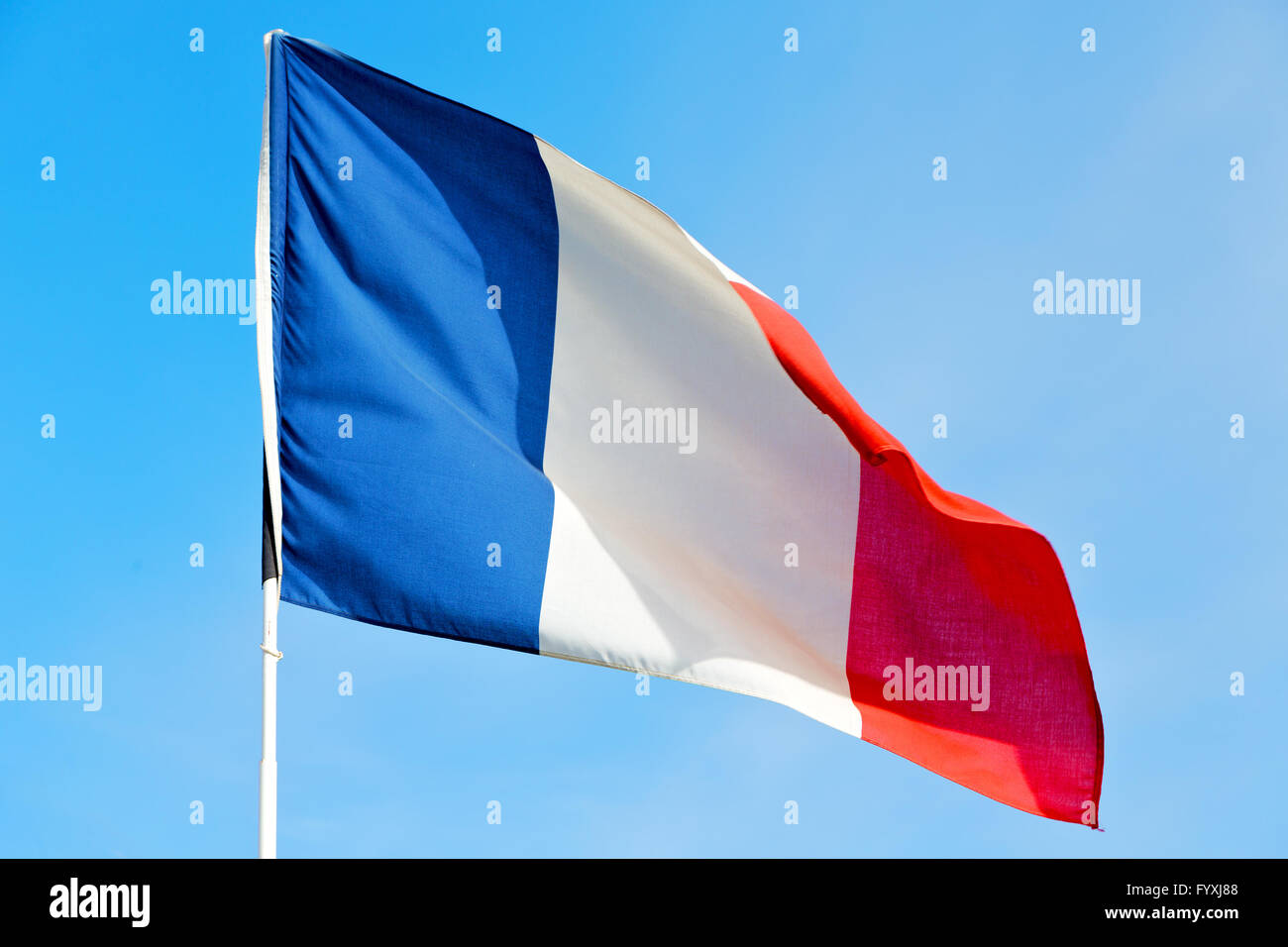 french waving flag in the france colour and wave Stock Photo - Alamy