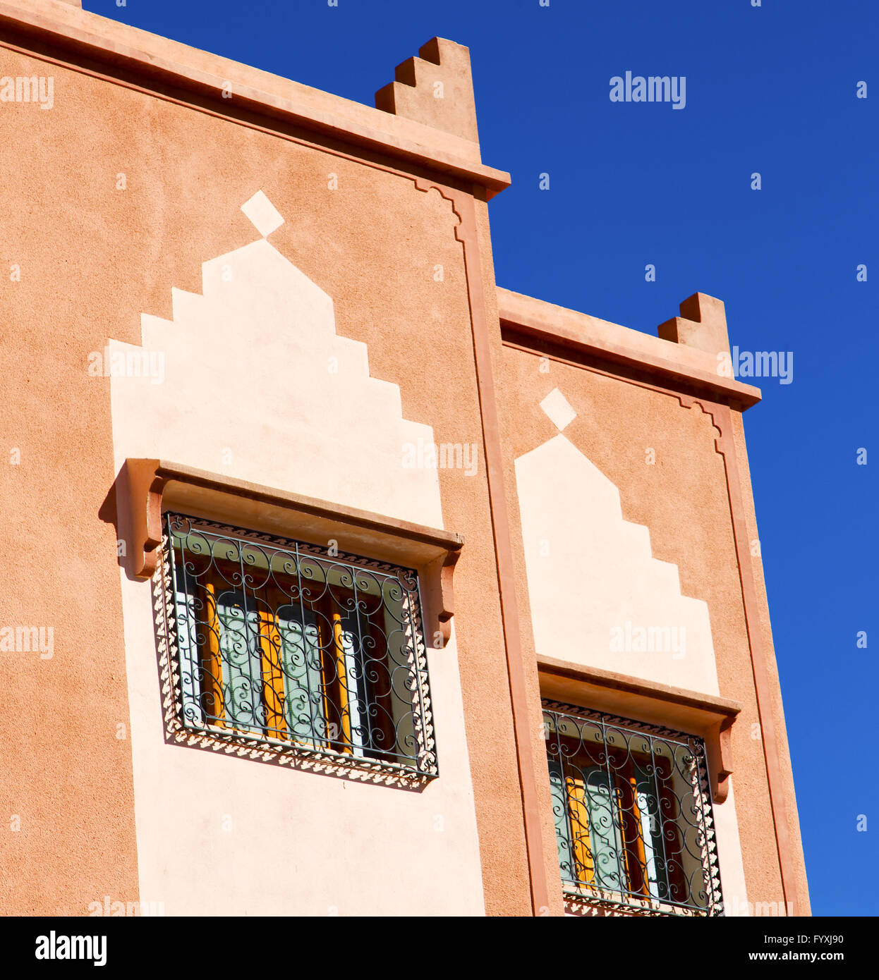 window in morocco africa and old construction wal brick historical ...