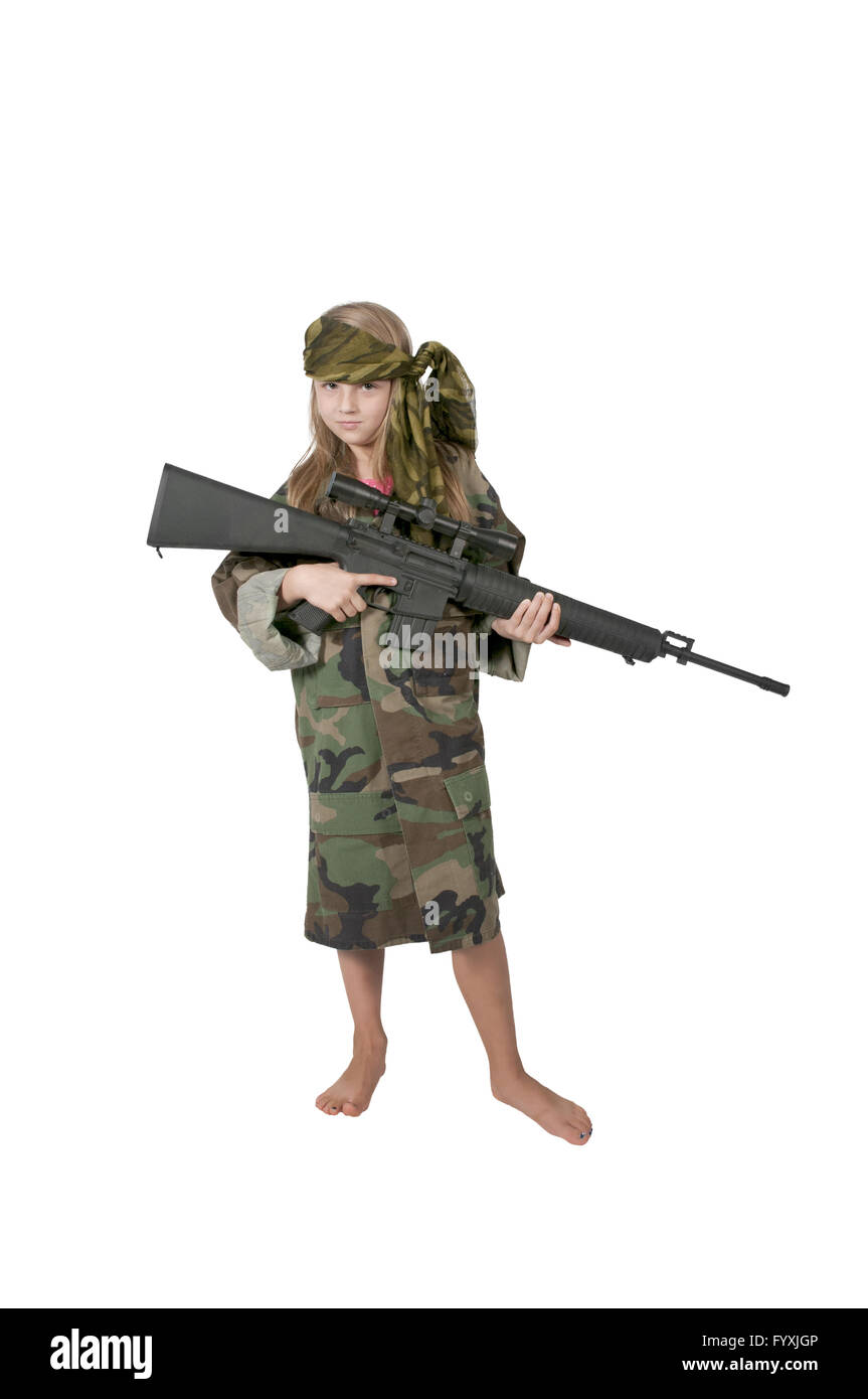 Little Girl Soldier Stock Photo - Alamy