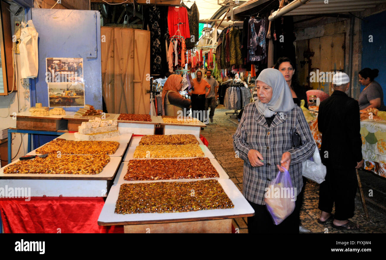 Sweets, candied nuts, souq, souk, old town, Akkon, Galilee, Israel ...
