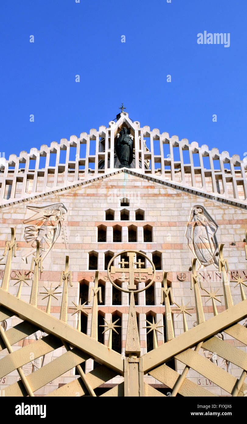 Gable, western portal, Church of the Annunciation, Nazareth, Israel ...