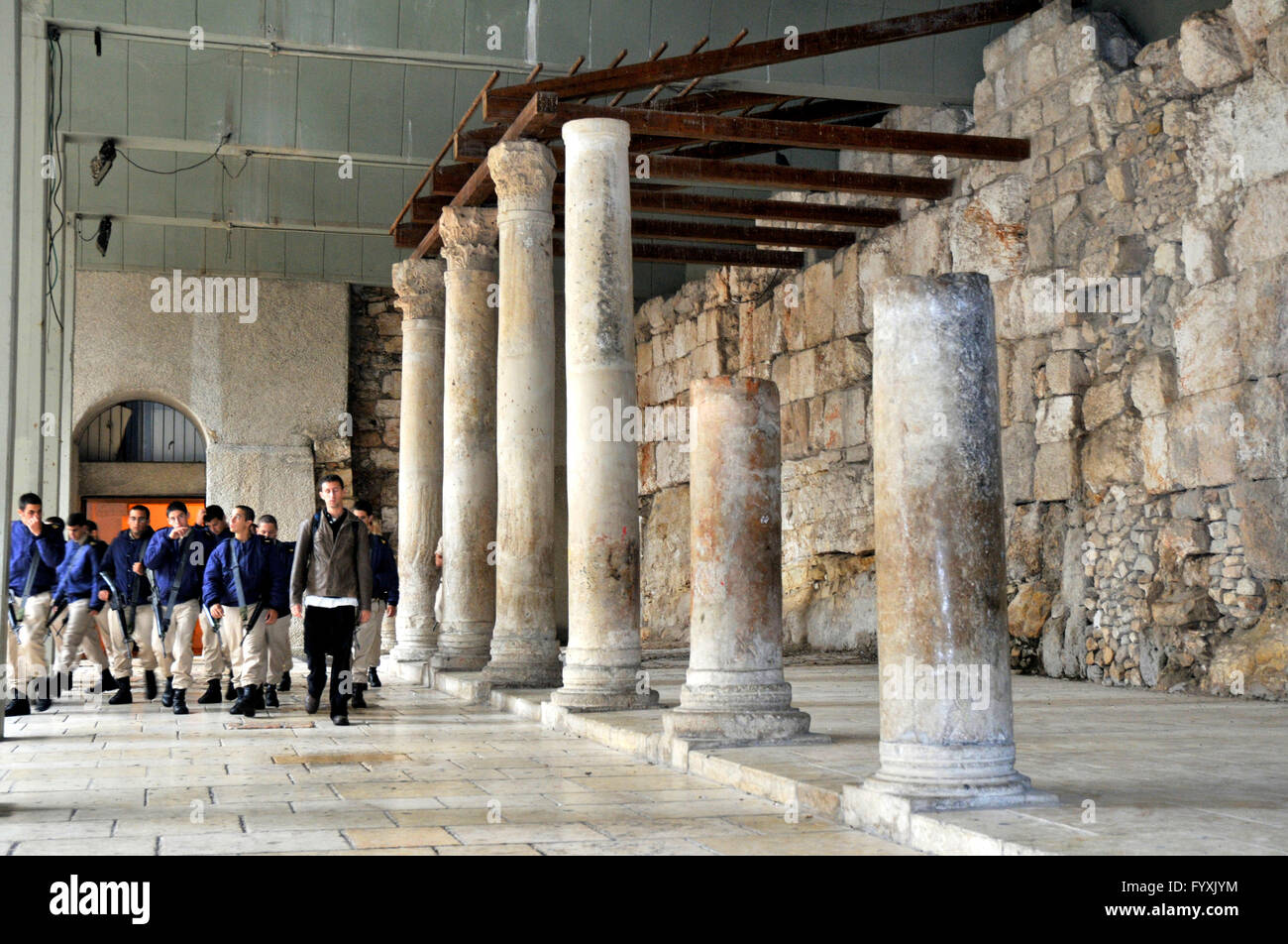 Columned hall, Cardo Maximus, Old City, Jerusalem, Israel Stock Photo ...