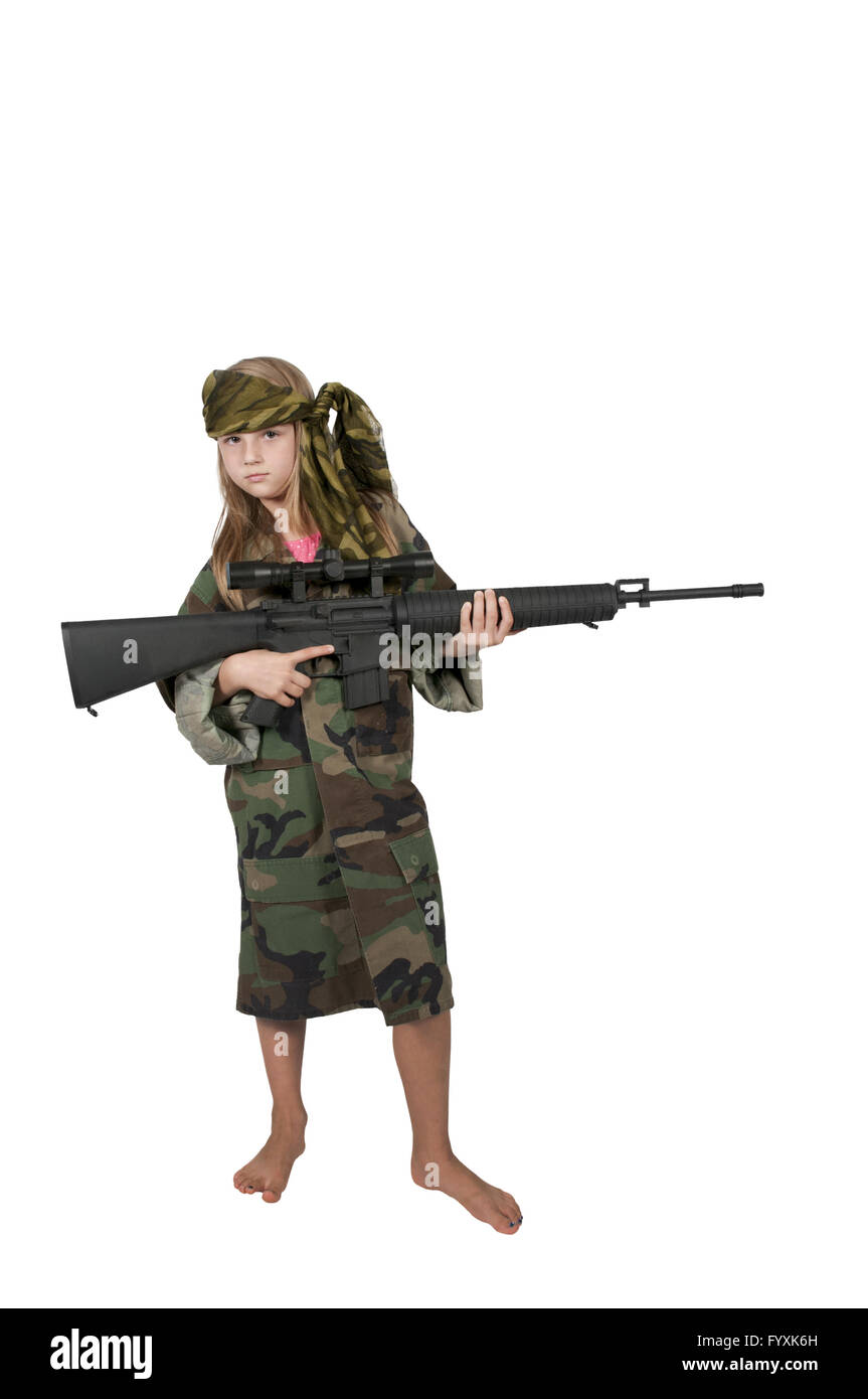 Little Girl Soldier Stock Photo - Alamy
