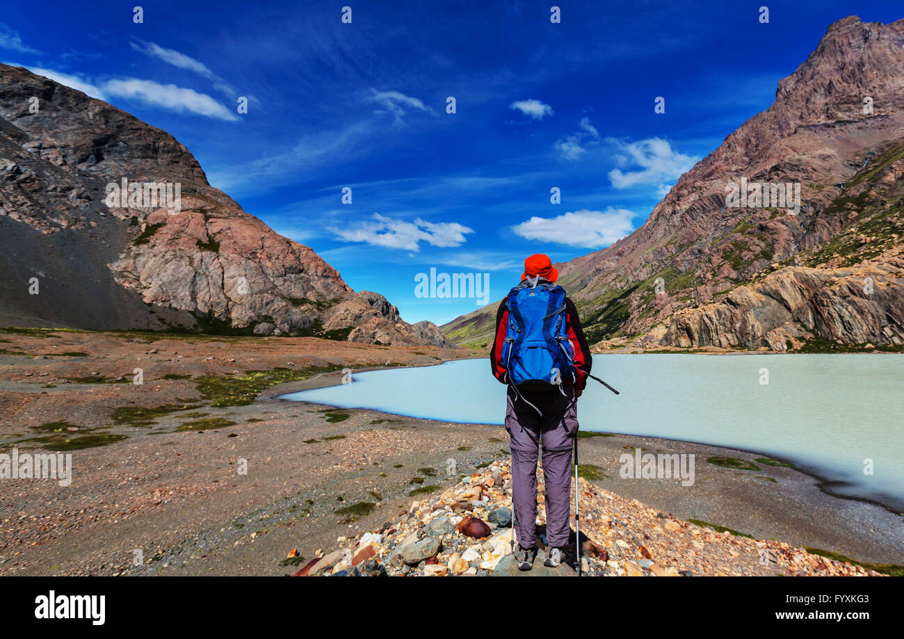 Hike in Patagonia Stock Photo - Alamy