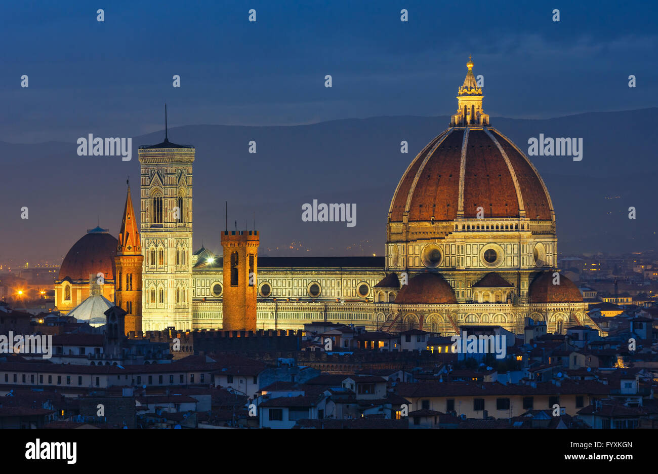 Night Florence top view (Italy Stock Photo - Alamy