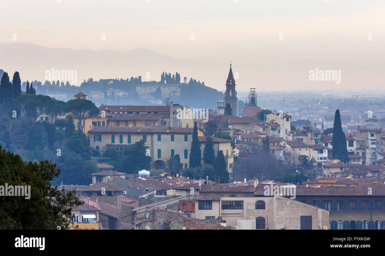 Evening Florence top view (Italy Stock Photo - Alamy