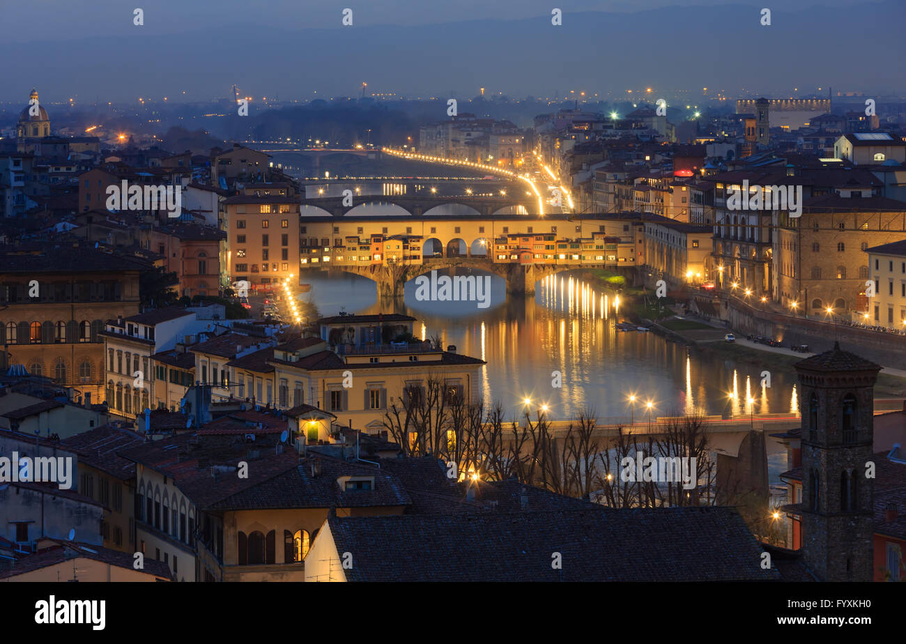 Evening Florence top view (Italy Stock Photo - Alamy