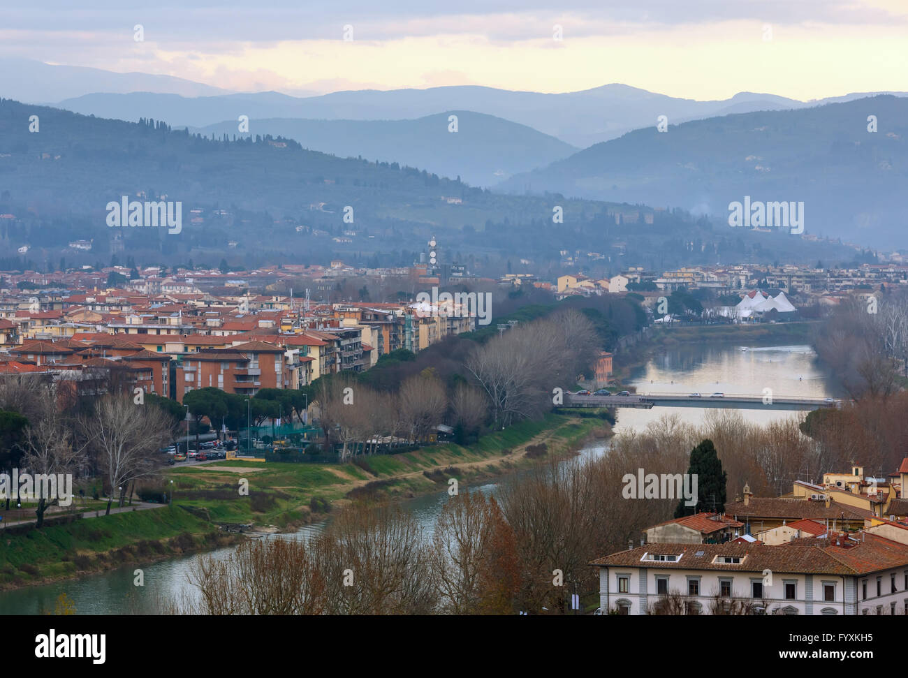 Evening Florence top view (Italy Stock Photo - Alamy