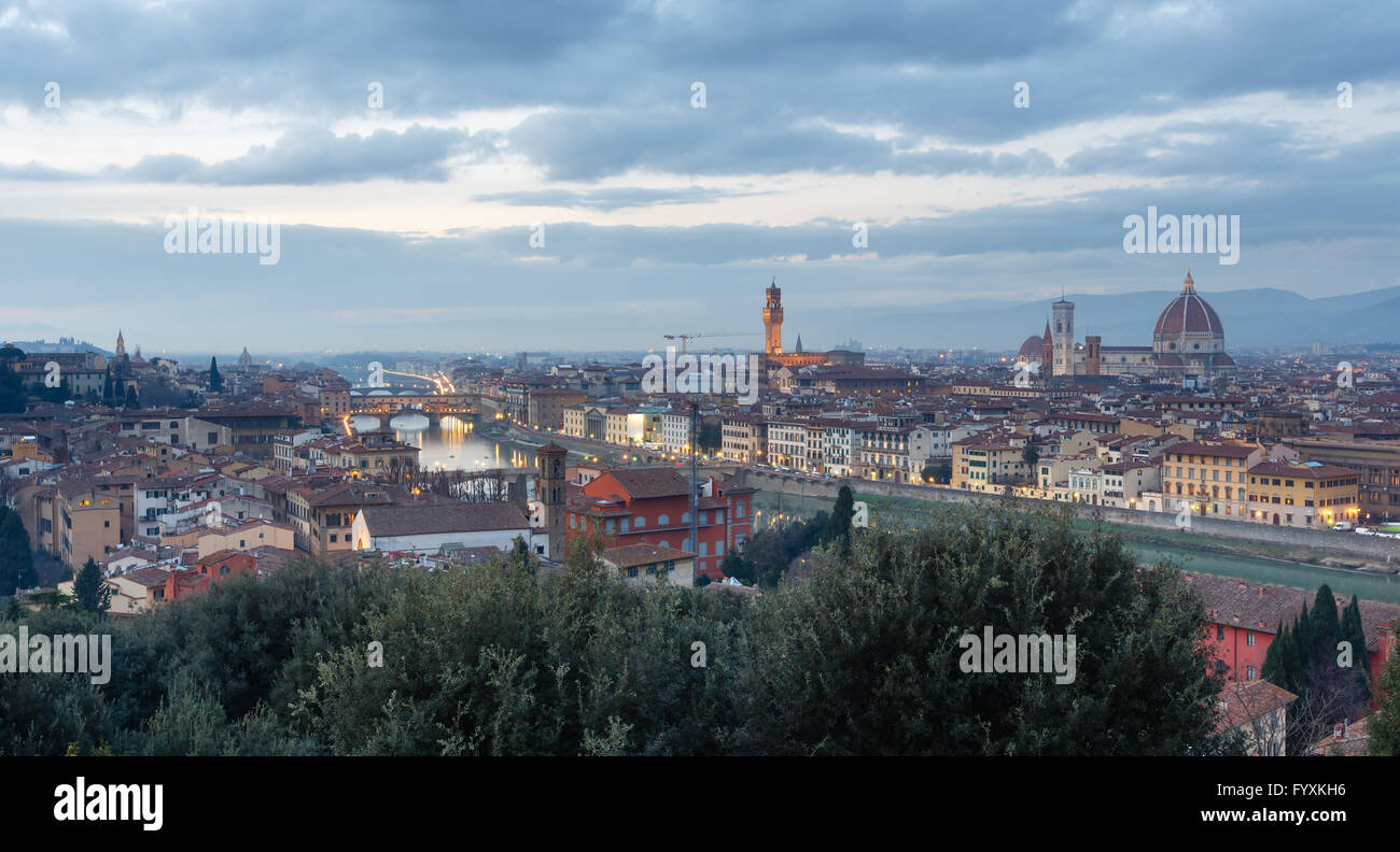 Evening Florence top view (Italy Stock Photo - Alamy