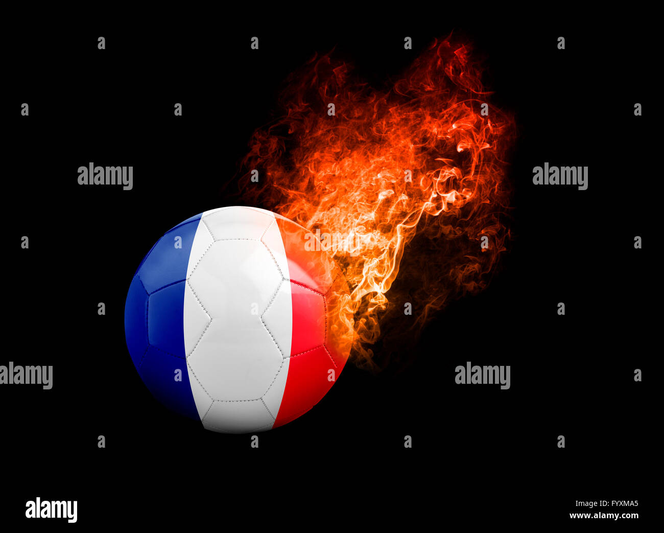 Flaming Football Ball on black background with team flags, Europe 2016 ...