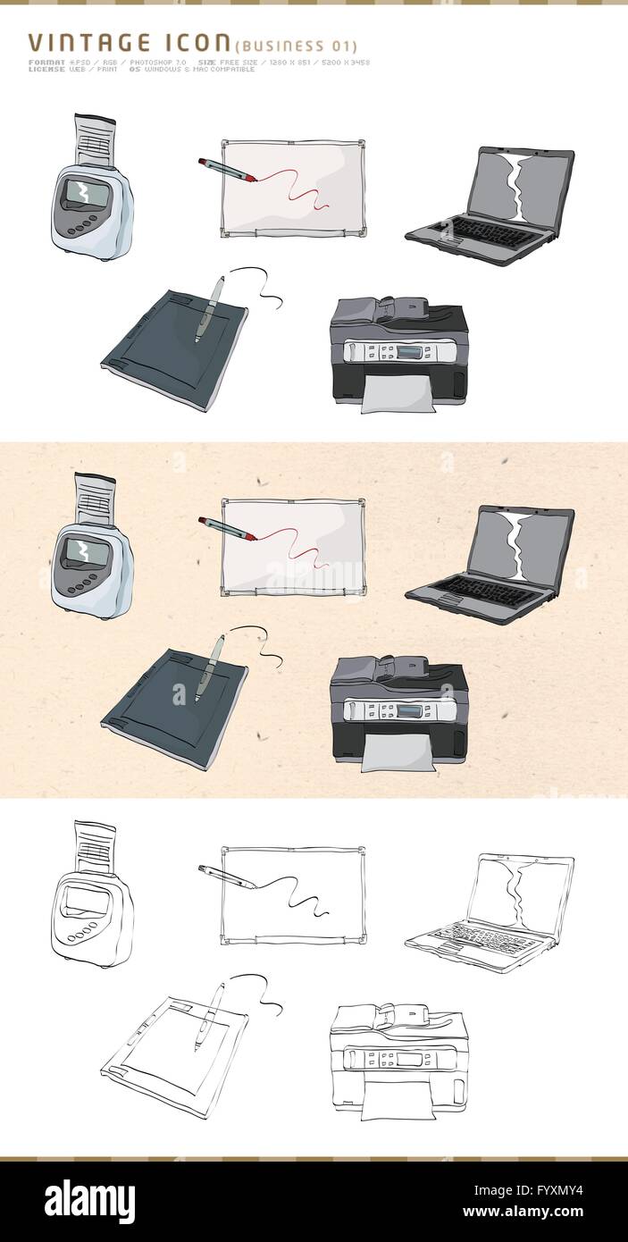 Vintage office printer Stock Vector Images - Alamy
