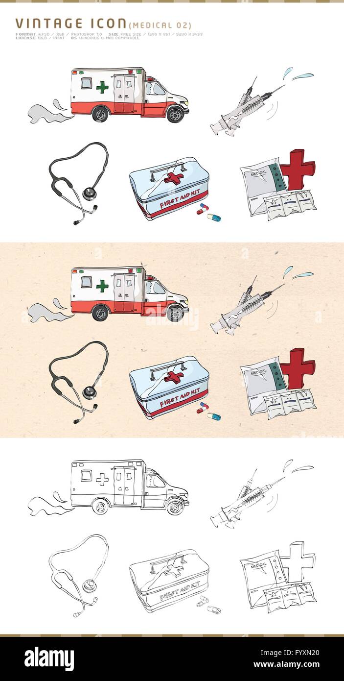 Vintage stethoscope Stock Vector Images - Alamy