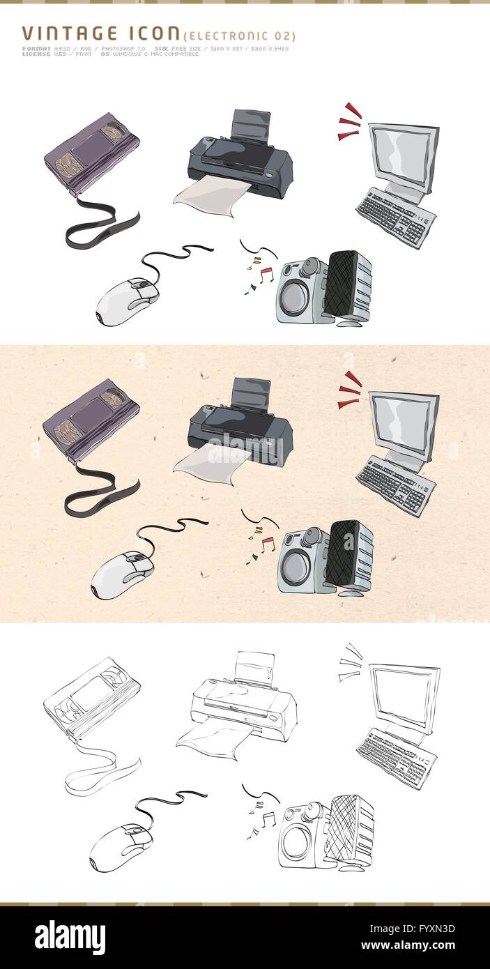 Vintage computer mouse Stock Vector Images - Alamy