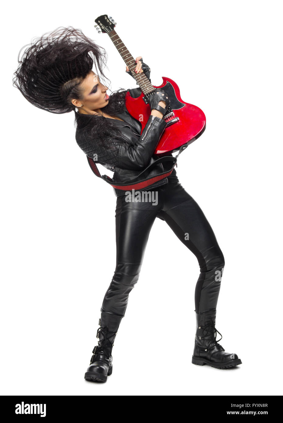 Rock musician isolated on white Stock Photo - Alamy