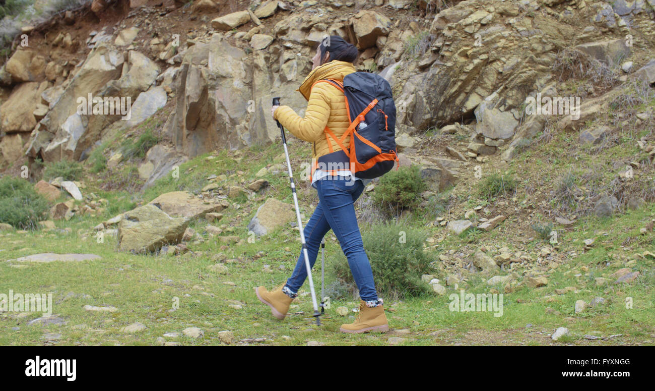 Active fit young woman on a hiking trail Stock Photo - Alamy