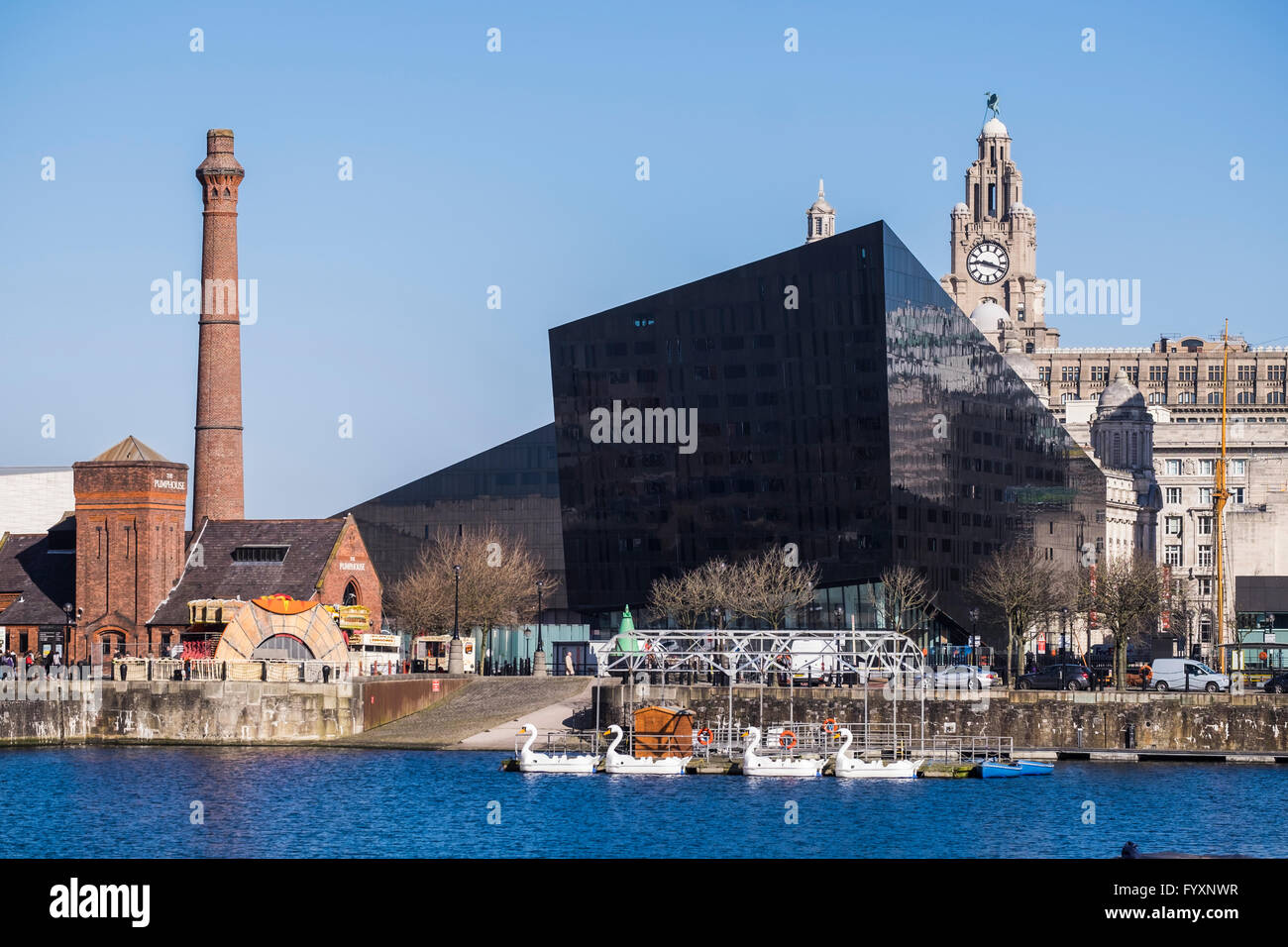 Waterfront buildings, Liverpool, Merseyside, England, U.K Stock Photo ...