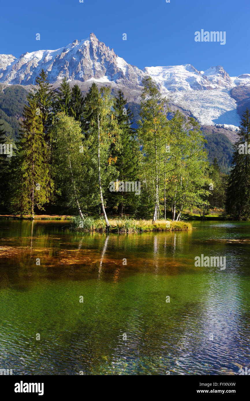 The park in Chamonix in sunset Stock Photo - Alamy
