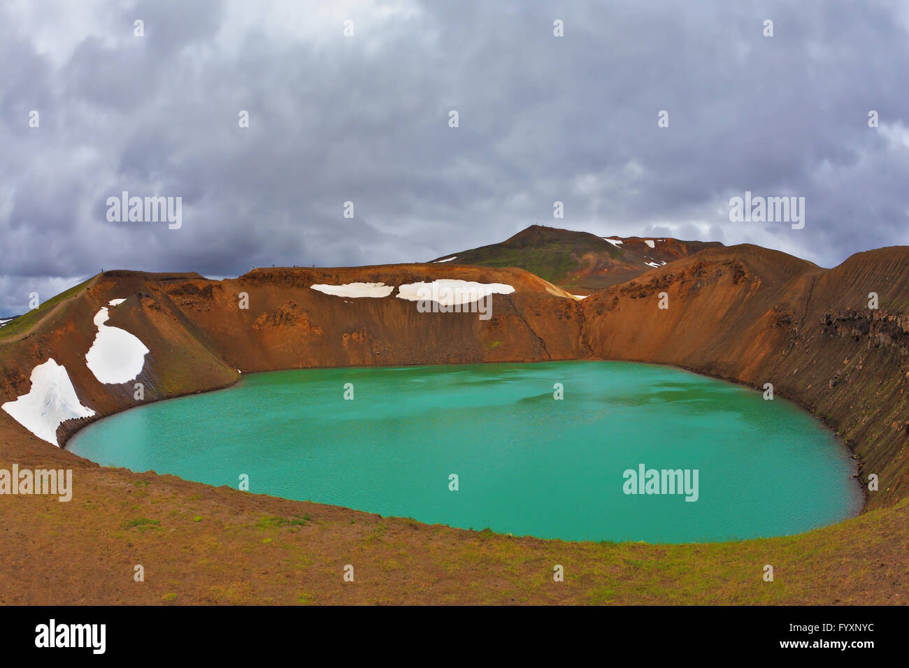 Lake in the crater of an volcano Stock Photo - Alamy