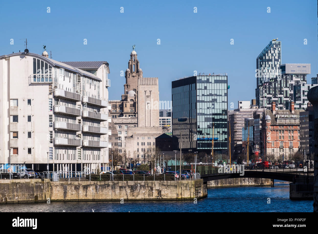 Waterfront buildings, Liverpool, Merseyside, England, U.K Stock Photo ...