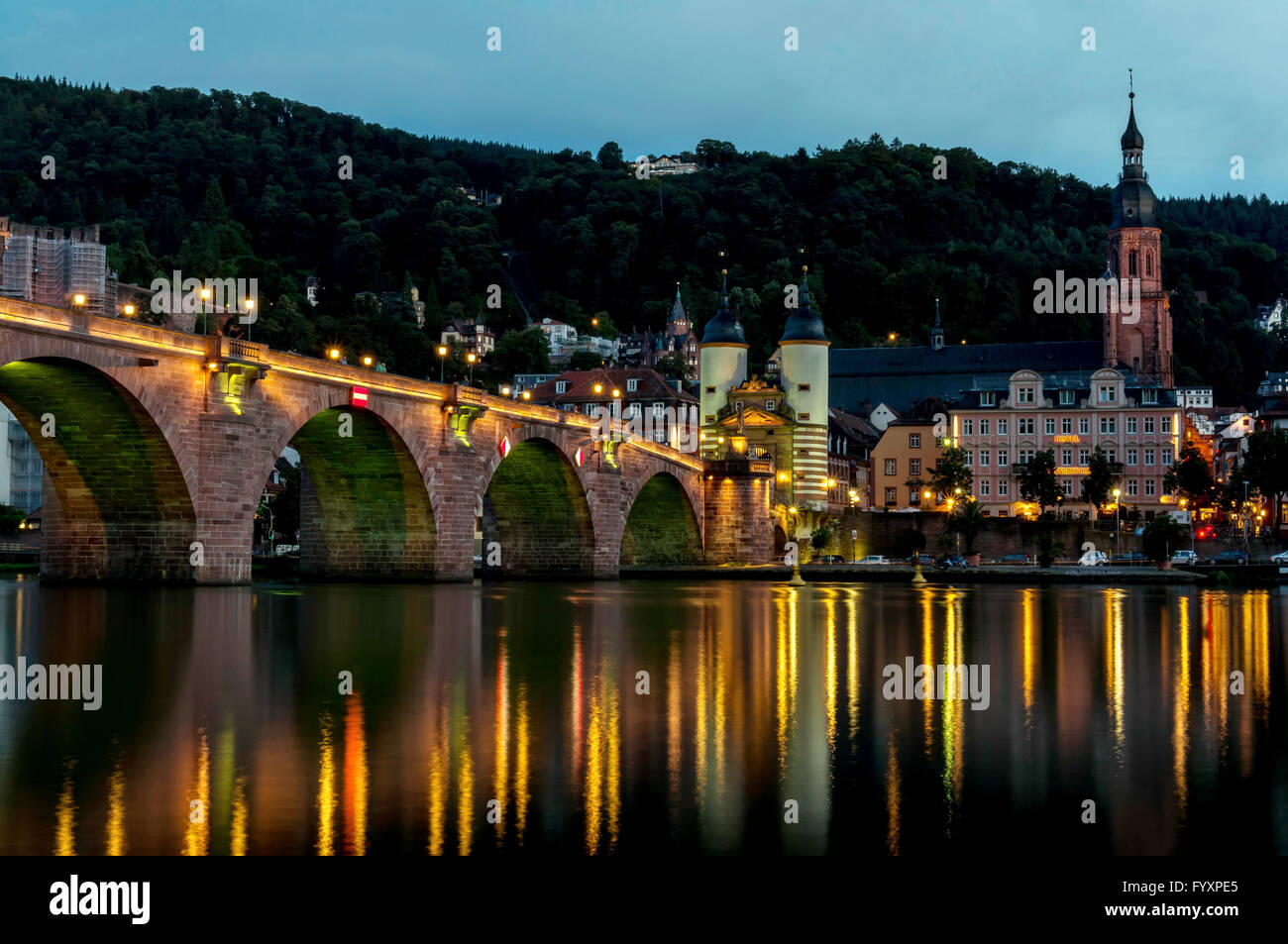 Heidelberg city night view Stock Photo - Alamy