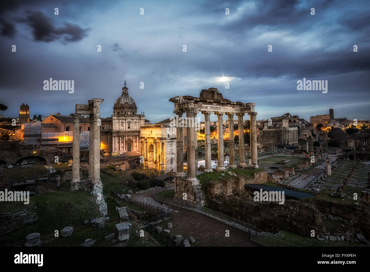 Roman Forum at Sunset Stock Photo - Alamy