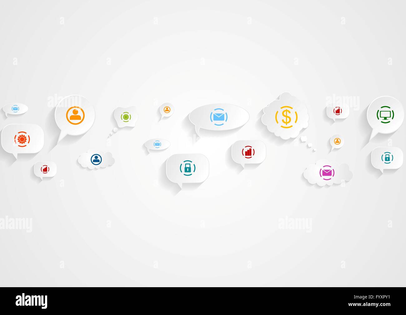 Abstract social communication icons background Stock Photo - Alamy