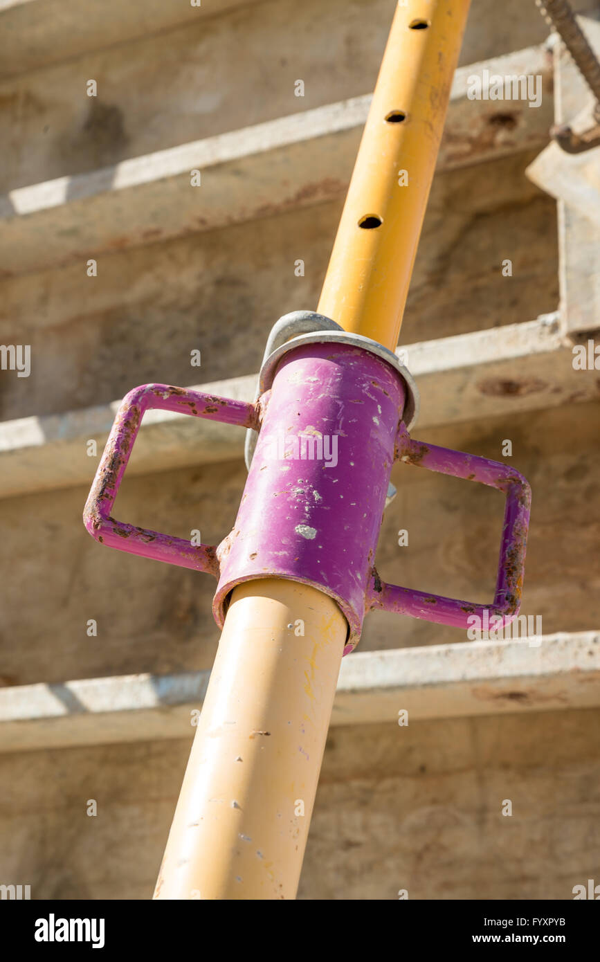 Large prop supporting a concrete shuttering panel Stock Photo - Alamy