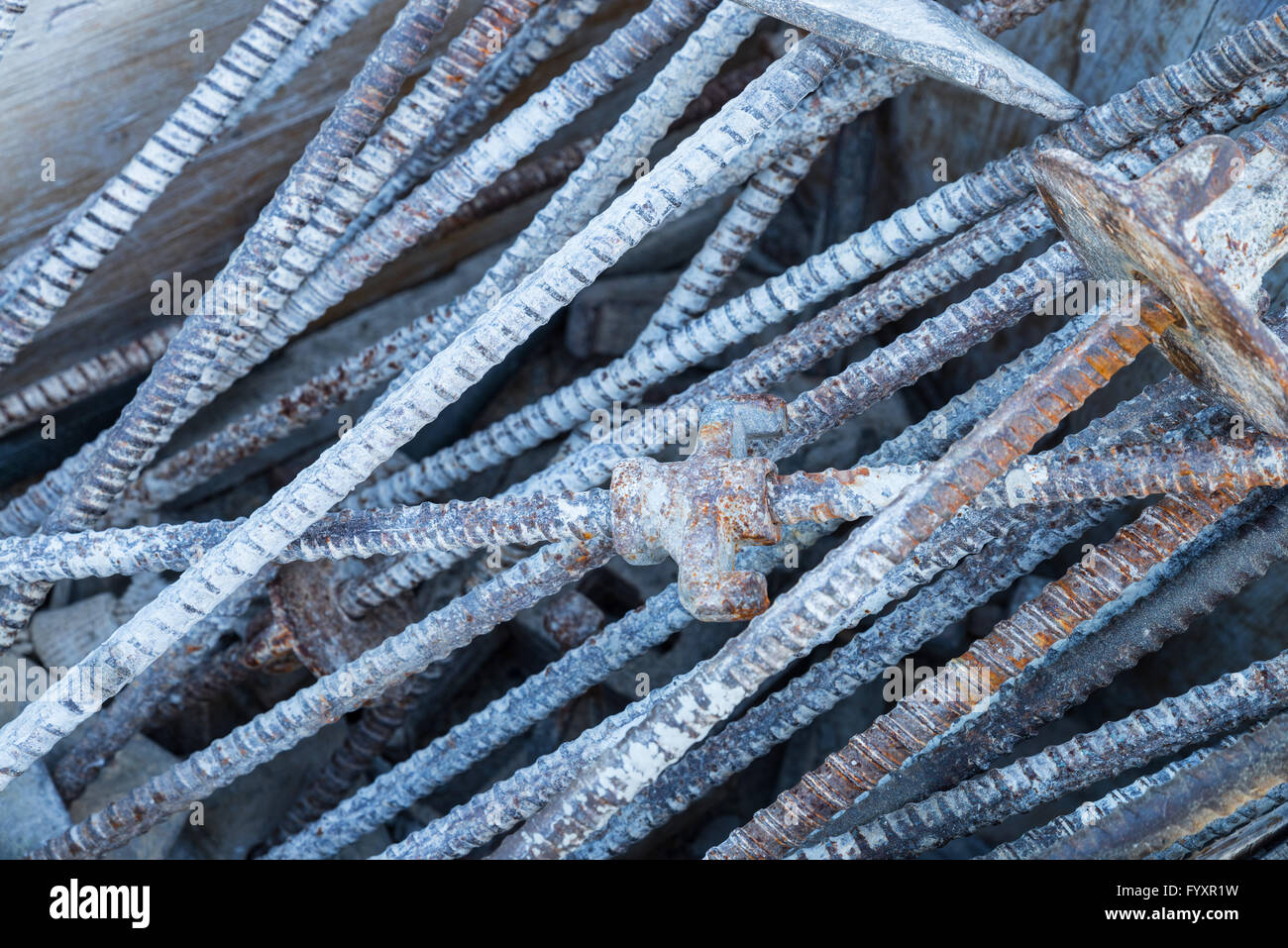 Full frame take of rods used for concrete shuttering Stock Photo - Alamy