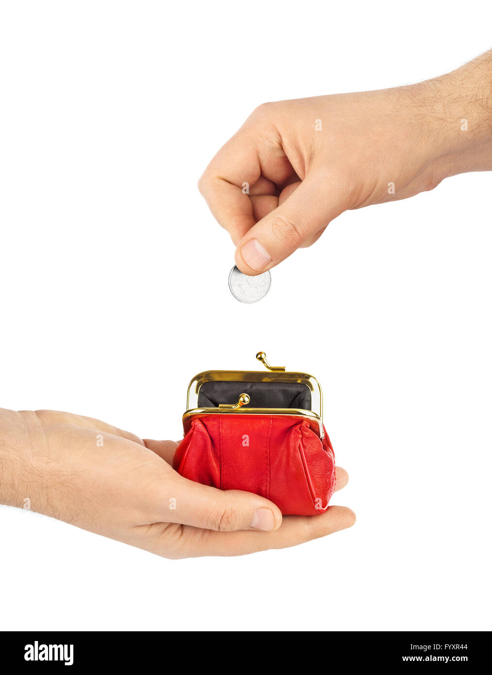 Hands and purse Stock Photo - Alamy