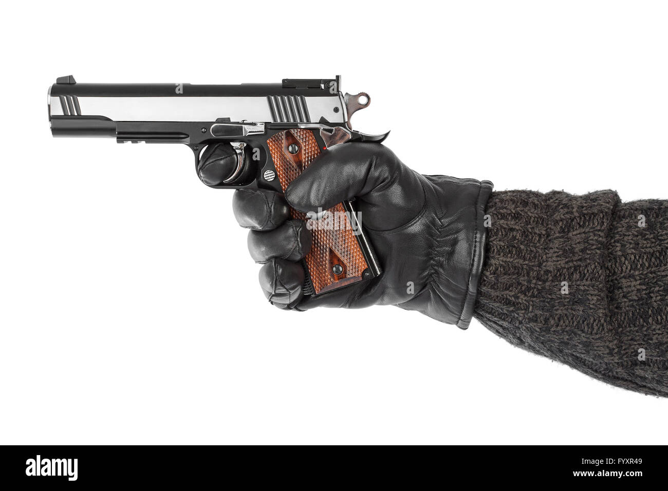 Hand with pistol Stock Photo - Alamy
