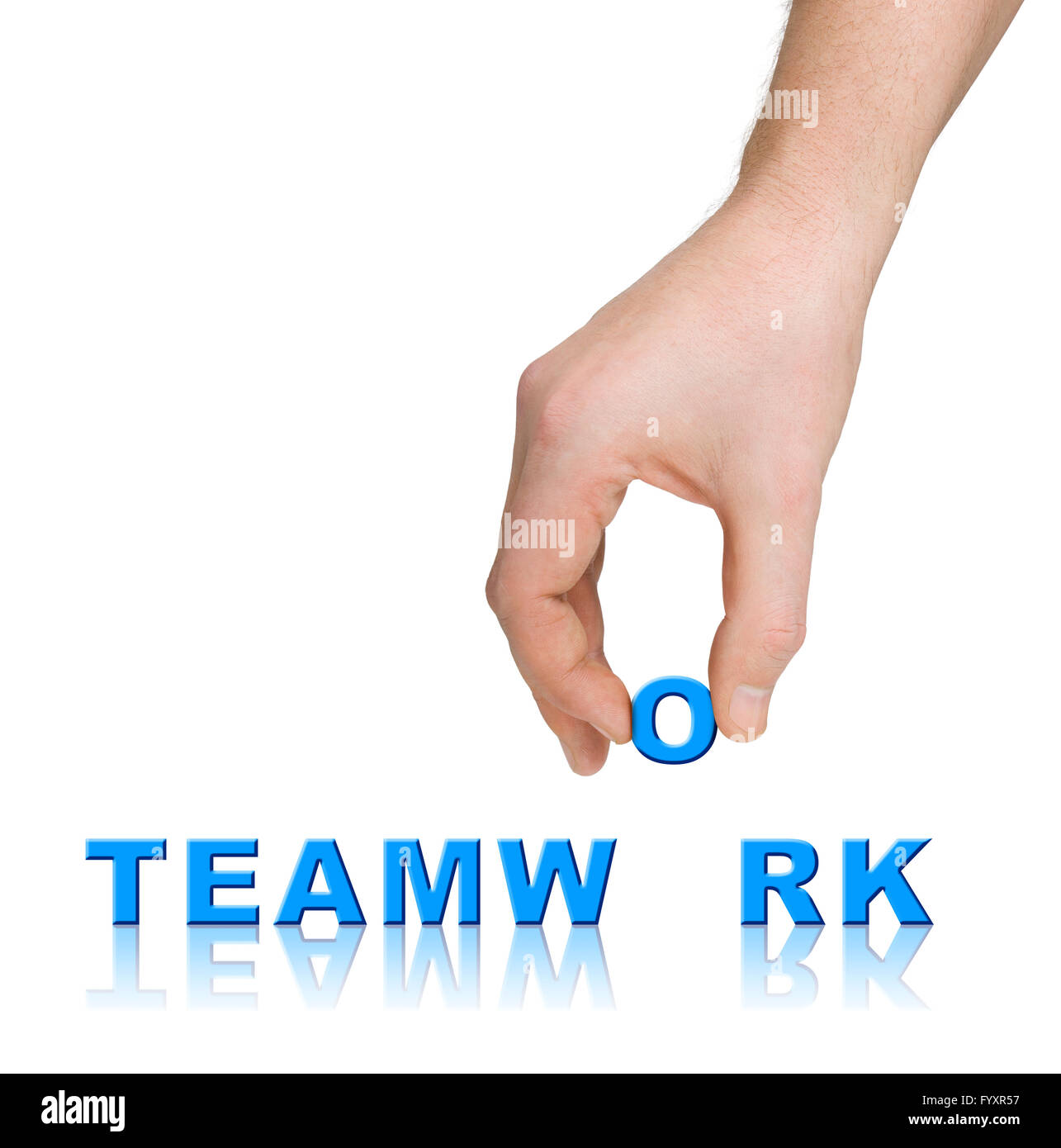Hand and word Teamwork Stock Photo - Alamy
