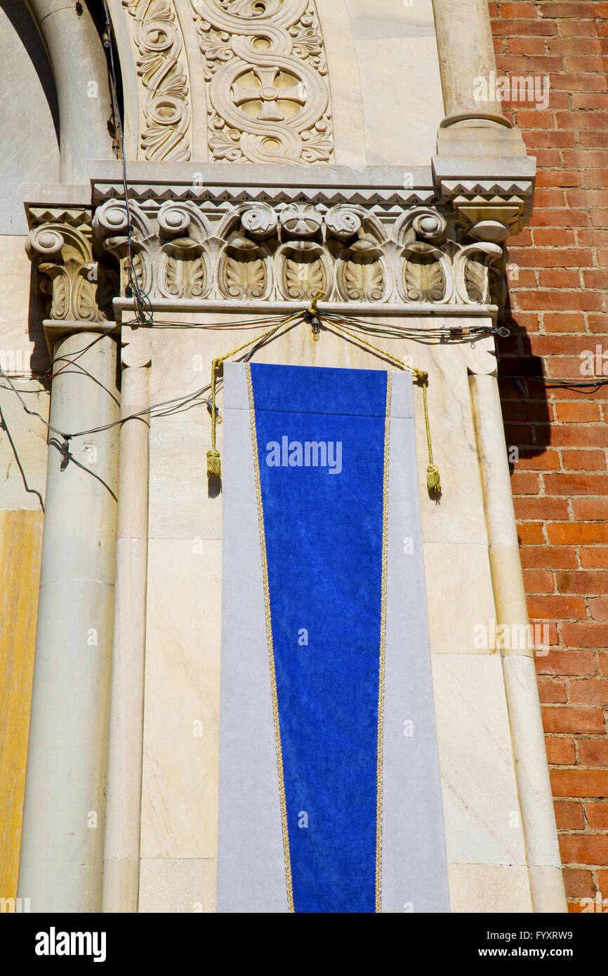 wall milan italy old church concrete wall brick the blue Stock Photo ...
