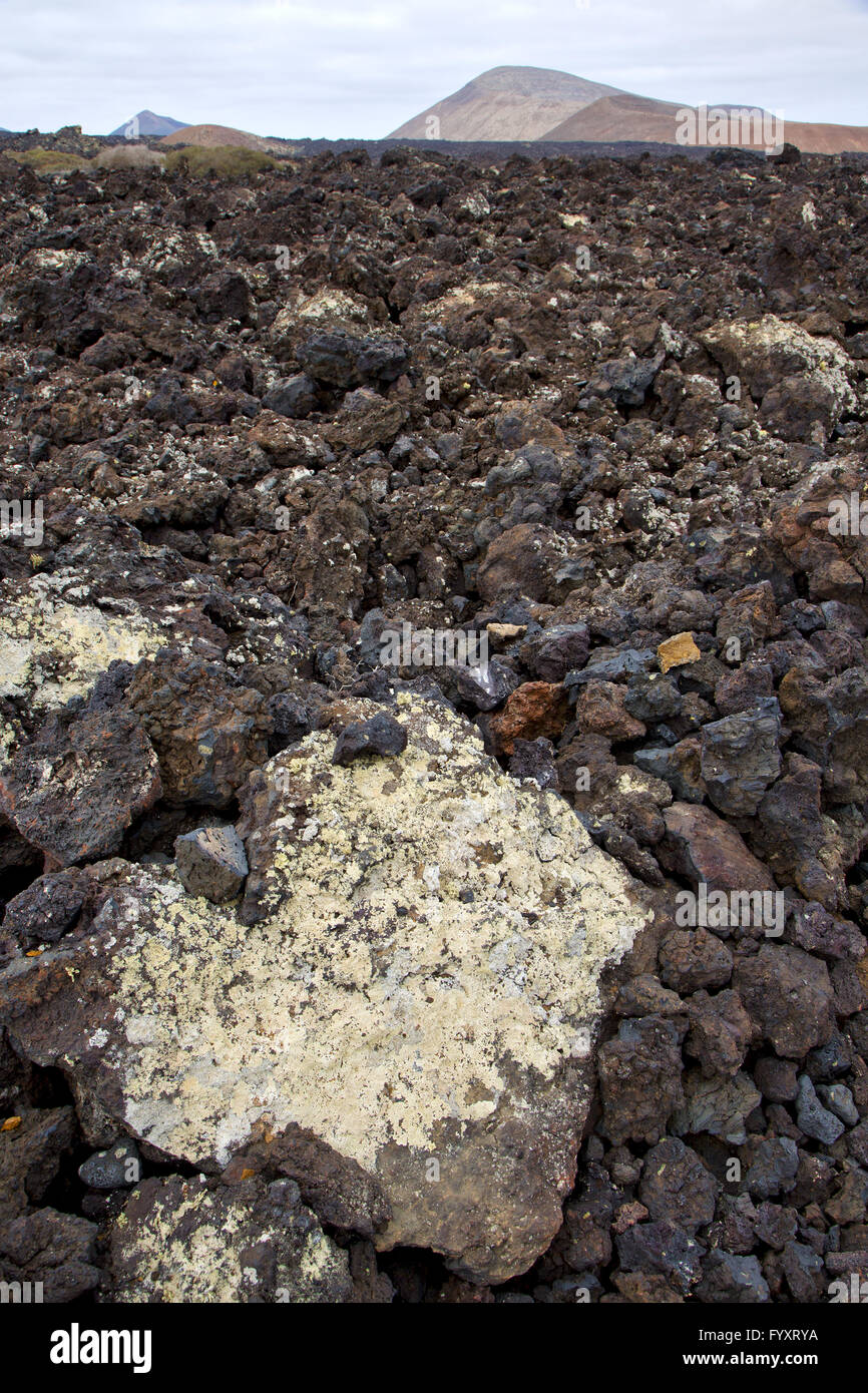 volcanic stone in los volcanes rock sky hill and summer Stock Photo - Alamy