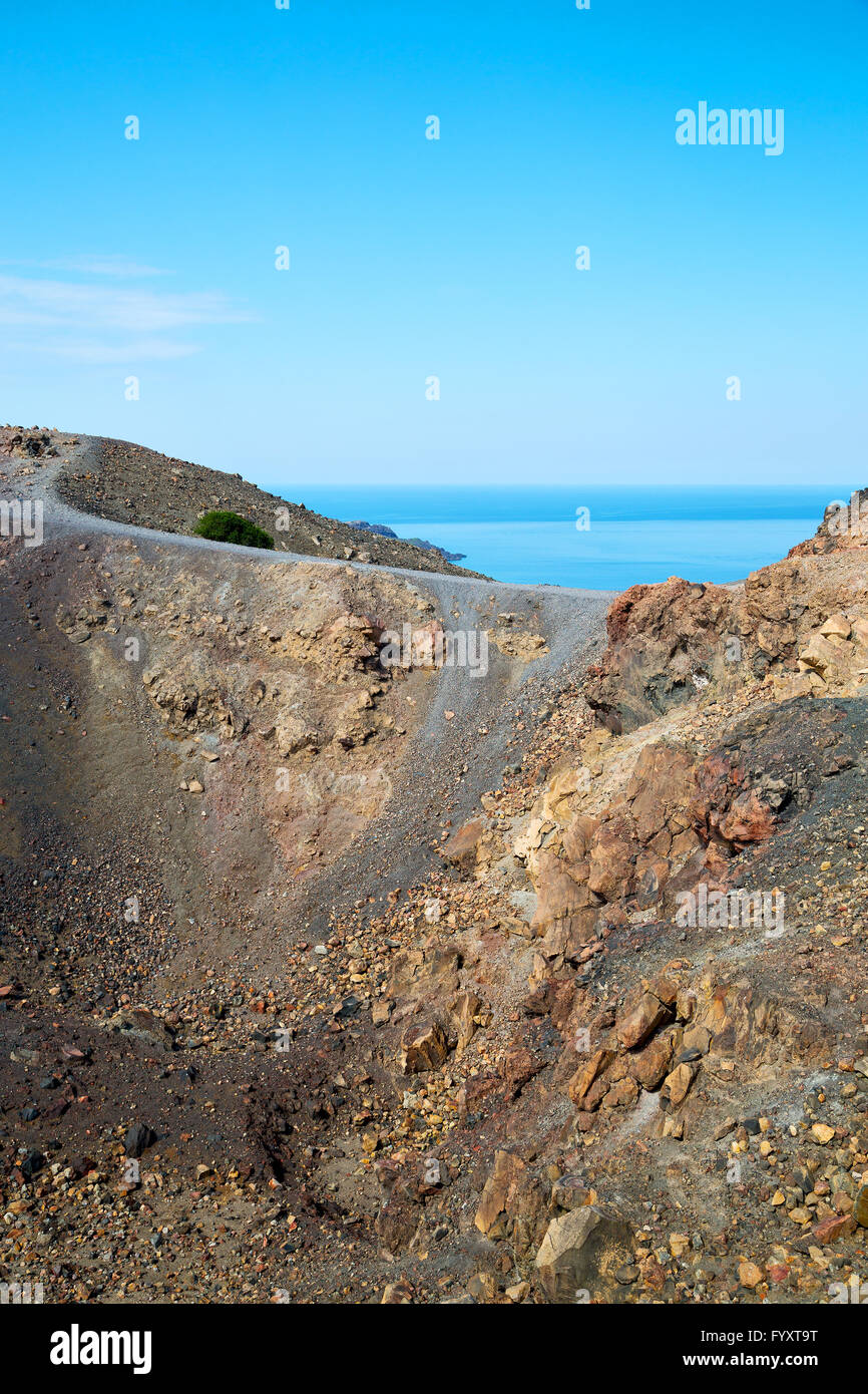 volcanic land in santorini mediterranean sea Stock Photo - Alamy