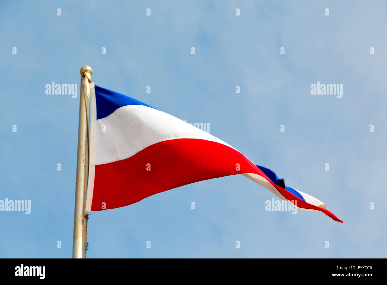 french waving flag in france colour Stock Photo - Alamy