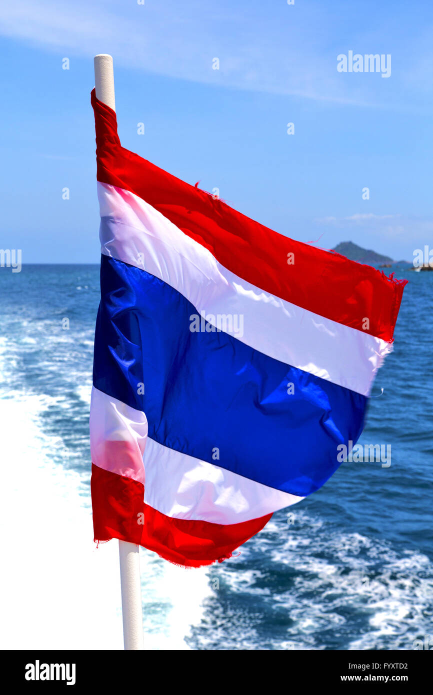 waving flag asia kho samu bay isle in thailand sea Stock Photo - Alamy