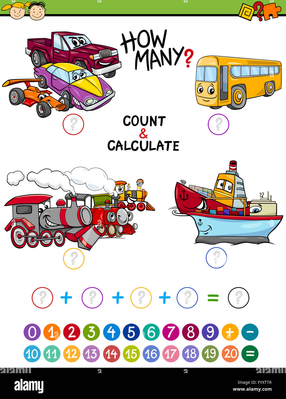 math educational task for children Stock Photo - Alamy