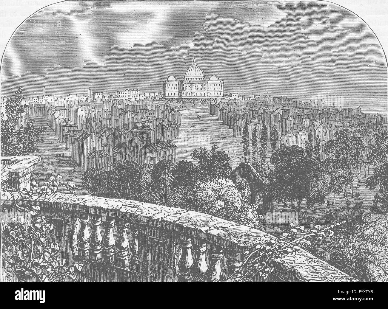 WASHINGTON DC: President's house, antique print c1880 Stock Photo - Alamy